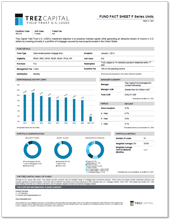 Trez Capital | Commercial Mortgage Lender | Investor Materials